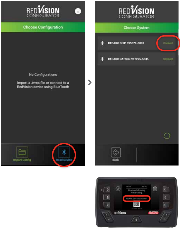 Connecting to the RedVision Display via the Configurator App – REDARC EU